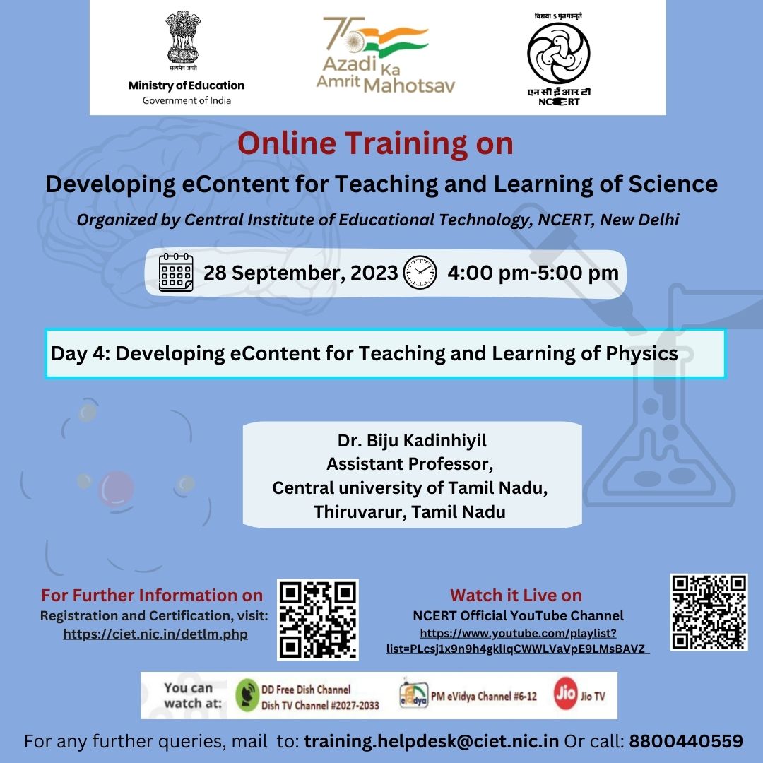 “Developing eContent for Teaching and Learning of Science” | Central Institute of Educational ...